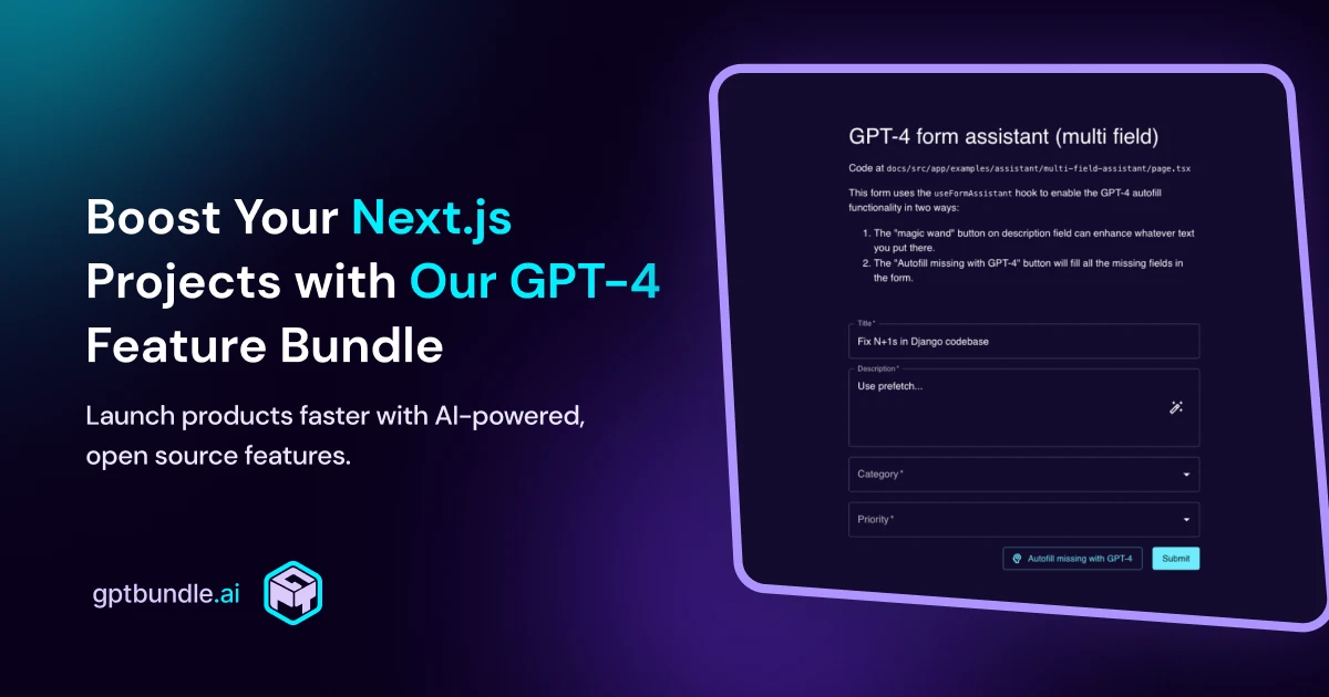 GPTBundle Docs - Power Up Your Projects with the best GPT-4 Next.js Feature Kit